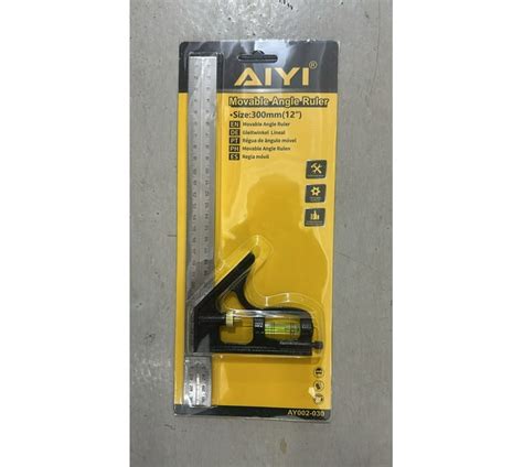 Aiyi Ay002 030 Movable Angle Ruler Non Magnetic Line Level 12 Inch