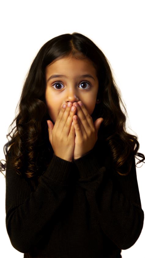 Young Girl Covering Her Mouth In Surprise 47832377 Png