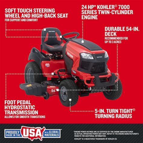 CRAFTSMAN T3200 Turn Tight 54-in 24-HP V-twin Gas Riding Lawn Mower CMXGRAM211303 at Lowes.com
