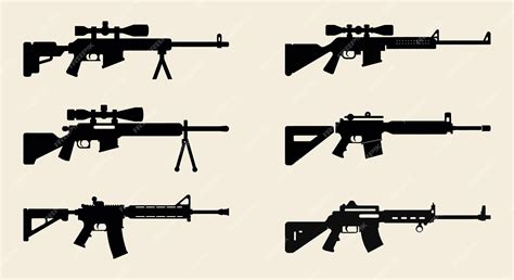 Premium Vector Precision Firearms Rifle Vector Set