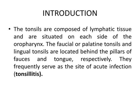 Tonsilitis Pptx Ear Nose And Throat Conditions Diseases And