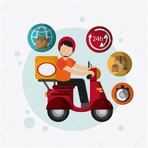 Delivery Motorcycle Design Vector Illustration Stock Vector