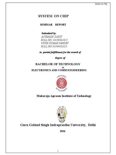 Soc Or System On Chip Seminar Report Pdf System On A Chip Field Programmable Gate Array