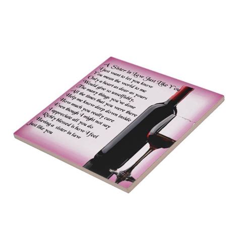 Wine Sister In Law Poem Tile Zazzle