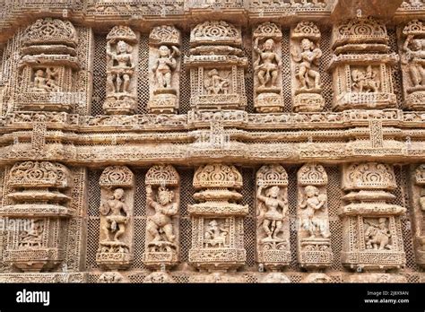 Ancient Stone Carving And Sculptures On The Walls Of Konark Sun Temple