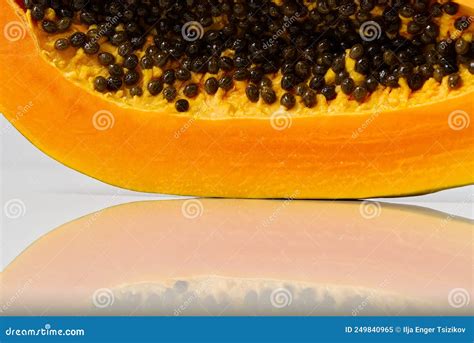Close Up Of Of Ripe Papaya View Of The Inside Of A Papaya Stock Image Image Of Object Exotic