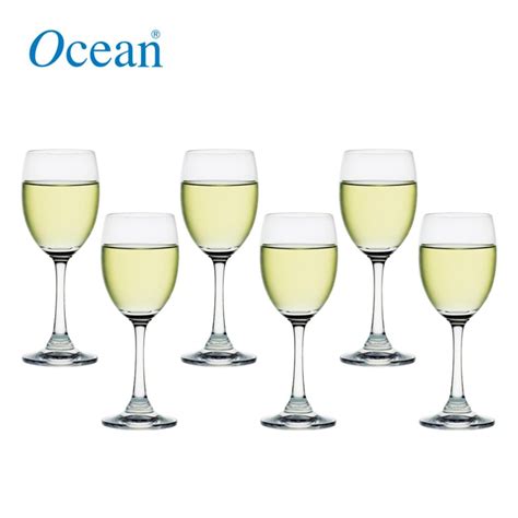 Ocean Glass Diva White Wine 7 Oz 207 Ml Set Of 6 World Class