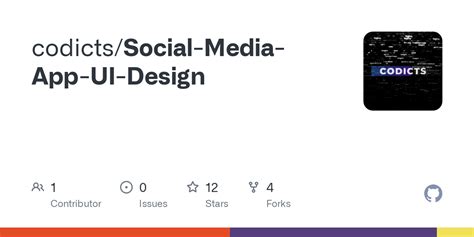 GitHub Codicts Social Media App UI Design