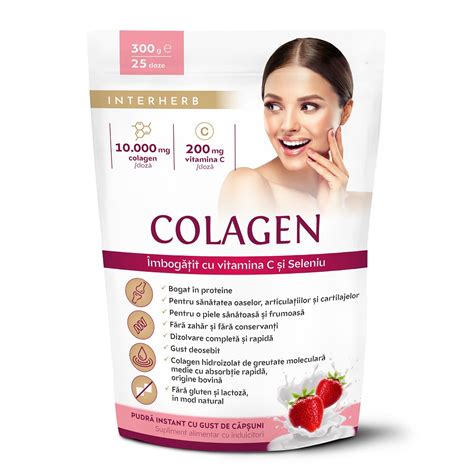 Pulbere Instant De Colagen Cu Gust De Capsuni Shake 300 G Farmacia