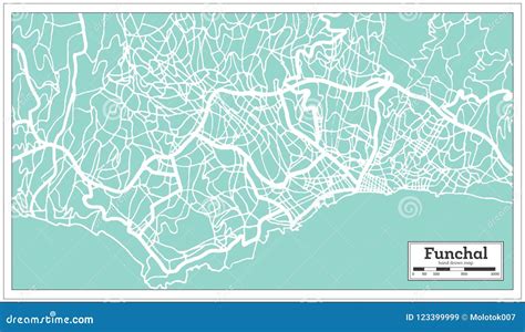 Funchal Portugal City Map In Retro Style Outline Map Cartoon Vector 137947253