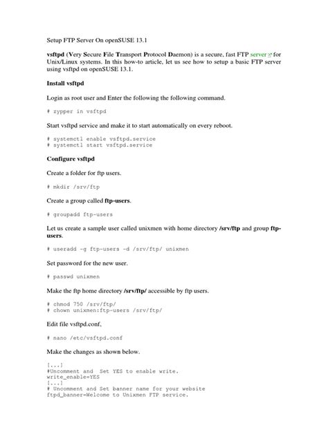 setup ftp server on opensuse 13 1 pdf file transfer protocol