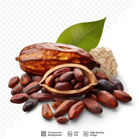 Premium Psd A Bunch Of Nuts And A Leaf That Is On A Table