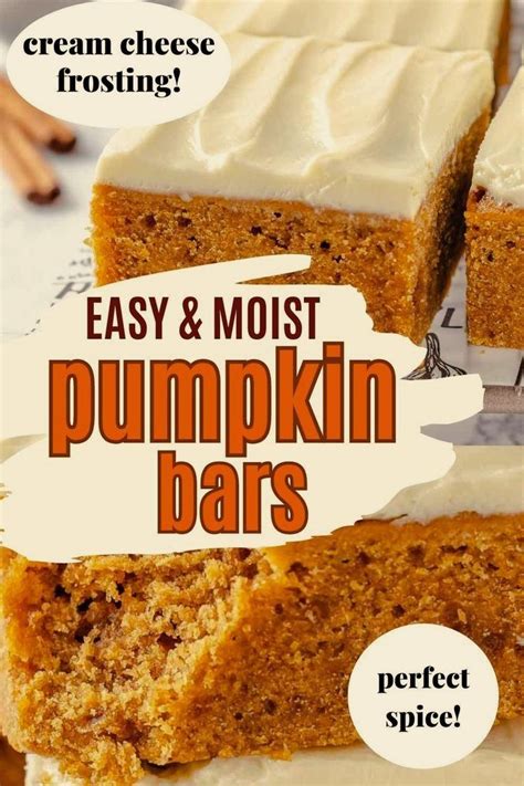 Pumpkin Bars Recipe Pumpkin Bars Pumpkin Recipes Easy Pumpkin