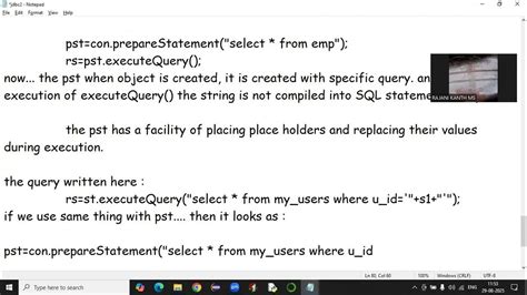Statement Vs Preparedstatement Youtube