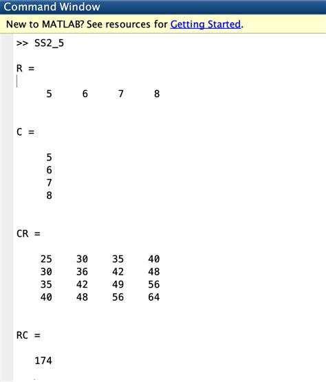 Column Vector Matlab