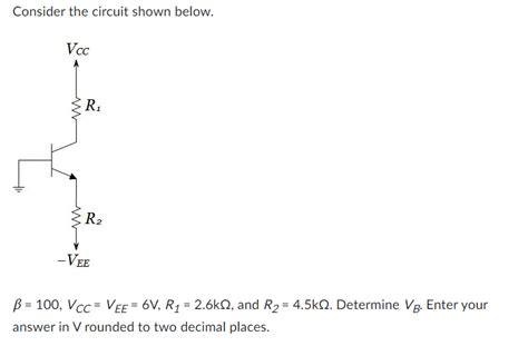 Solved Consider the circuit shown below β VCC VEE Chegg