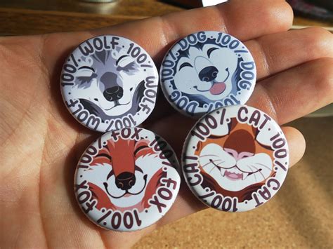 Furry Carnivore Species Button Badges 32mm38mm Etsy
