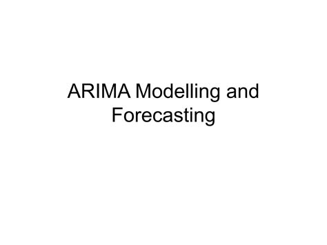 Arima Model Ppt