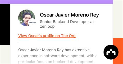 Oscar Javier Moreno Rey Senior Backend Developer At Zenloop The Org