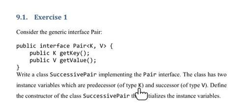Solved 91 Exercise 1 Consider The Generic Interface Pair