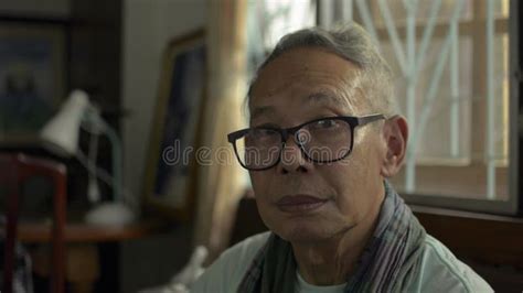 Elderly Grandfather Old Grandfather Is Swearing At A Computer Stock