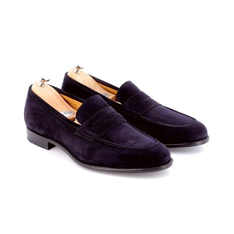 Mocassins George Daim Bleu Marine Semelles Cuir Reed Blake 1835