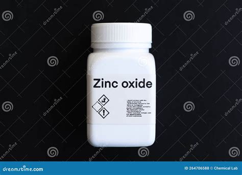 Zinc Oxide In Bottle Chemical In The Laboratory And Industry Royalty