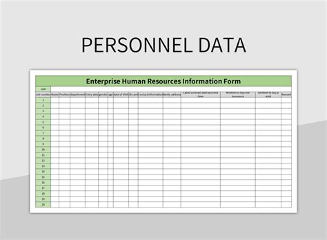 Free Personnel Data Templates For Google Sheets And Microsoft Excel