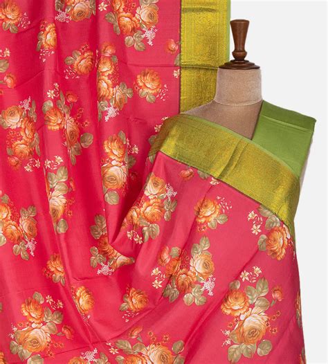 Tomato Red Kanchipuram Silk Saree