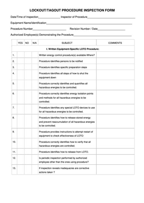 Printable Lockout Tagout Forms Printable Word Searches