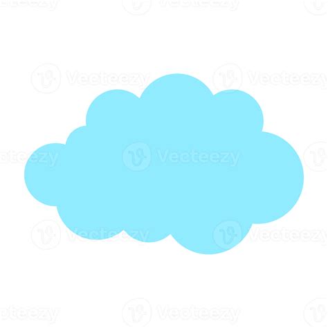 Nube Simple En Ilustración De Color Azul Para Elemento De Diseño