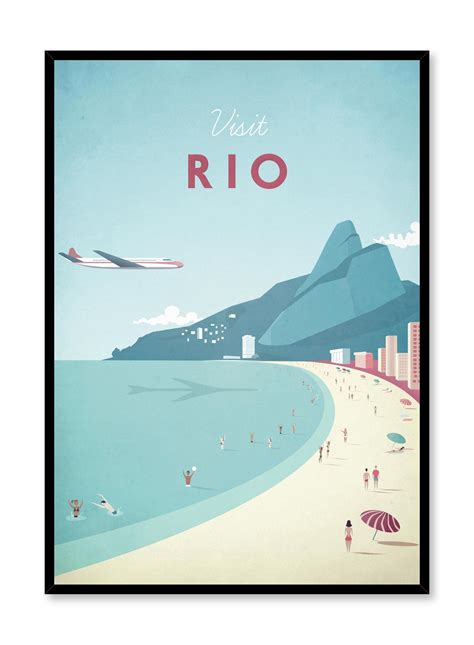 Visit Rio Travel Illustration Poster Buy Art Prints Online Opposite