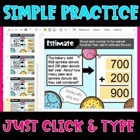 Estimating Sums 3 Digit Numbers Digital Resource 3rd Grade Math Activity