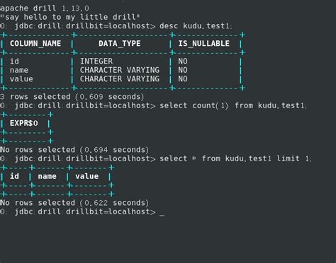 Apache Drill Kudu Query Doesnt Support Range Hash Multilevel