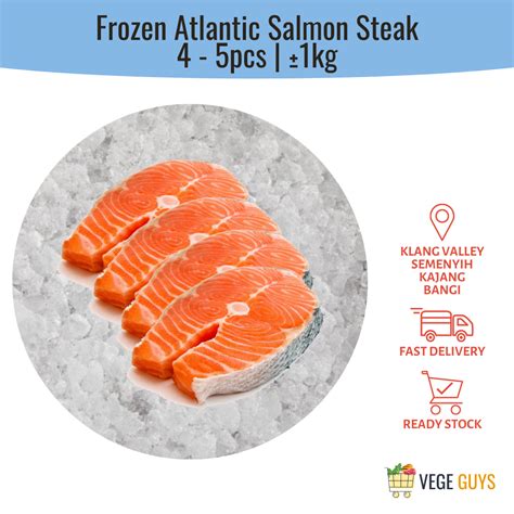 Frozen Atlantic Salmon Steak 三文鱼排 1kg 4 5 Pcs Lazada