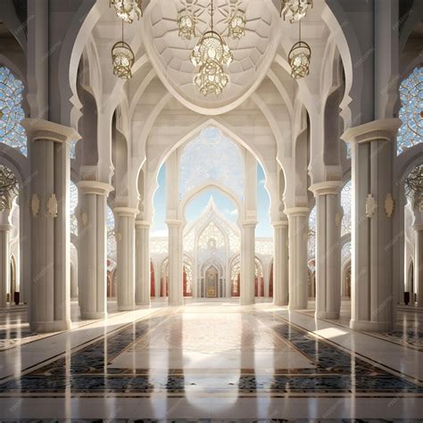 Premium Photo Mosque Interior Prayer Hall Serenity
