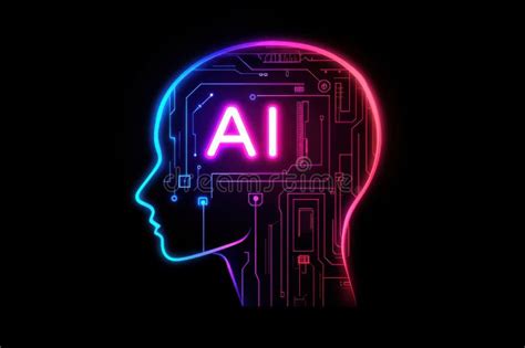 Abstract Digital Illustration Of Ai In A Human Head Profile Stock Image Image Of Abstract