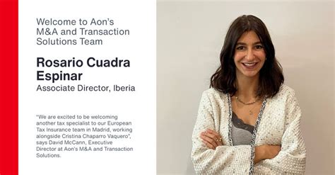 Aon Is Delighted To Welcome Rosario Cuadra Espinar As An Associate Aon