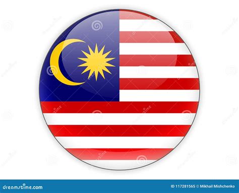Malaysia Flag The Jalur Gemilang Or Stripes Of Glory Button Circle On
