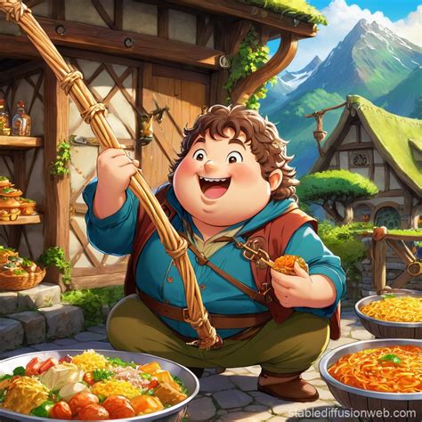 Hobbit Thief with Slingshot | Stable Diffusion Online