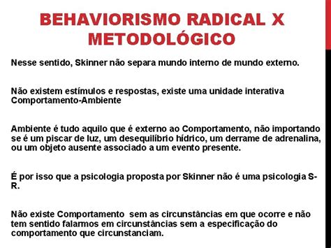 Teorias Comportamentais Bases Filosficas Do Behaviorismo E Princpios