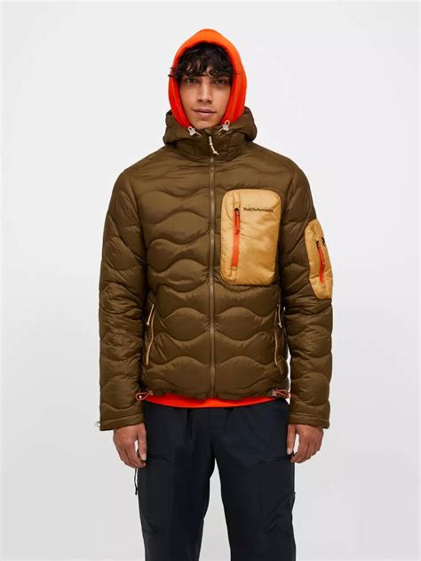 Peak Performance Helium Utility Down Hood Jacket Men Meadow M