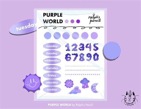 Purple World Stickers Hand Drawn Goodnotes Taylor Swift Bts