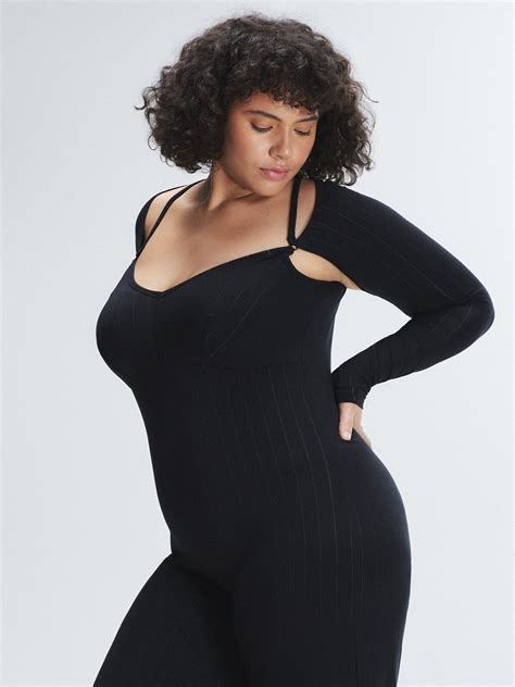 Sleek Stitch Modal Jumpsuit In Black Savage X Fenty