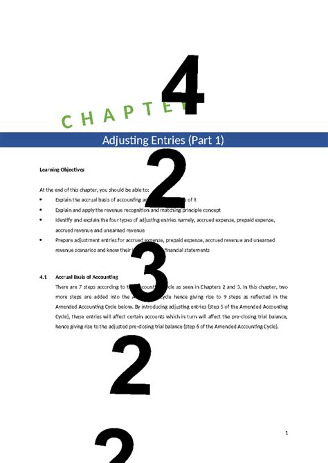 Chapter 4 Adjusting Entries Part 1 Bacc Lecture Notes Learning