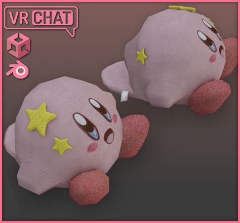 Big Kirby Slippers 3d Model For Vrchat Unity Etc