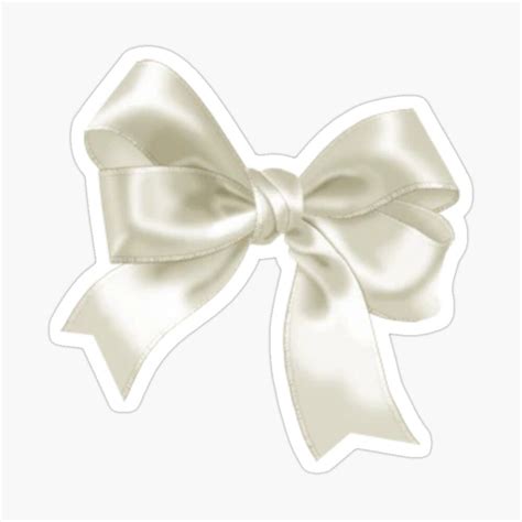 White Coquette Ribbon Bow Sticker