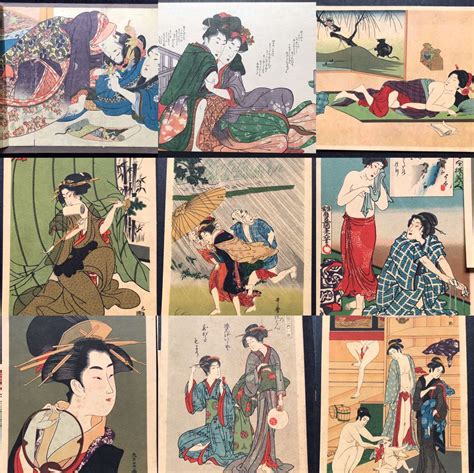 浮世絵集 春画 春宮図 裸婦 美人図 喜多川歌麿 歌川国貞 歌川豊国 歌川国芳 英泉 鳥居清長 豊原国周 楊洲周延 一枚サイズ約18x13cm