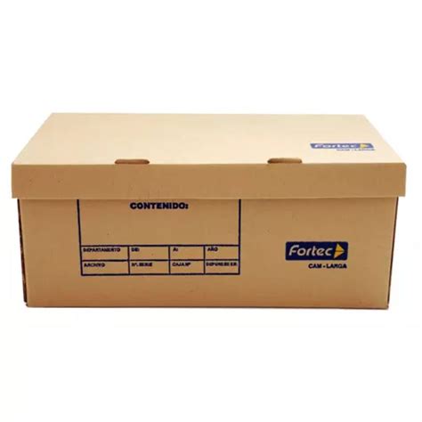 Caja De Archivo Fortec Oficio Largo Con Tapa Cartón Resistente