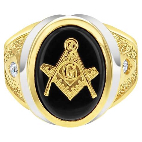 Mens Onyx Free Masonic Square Compass Symbol Ring For Sale At 1stdibs